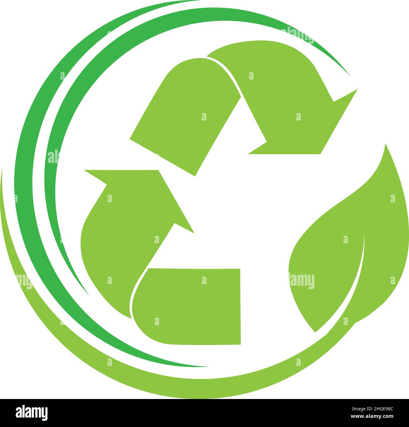 Recycling Arrows, Leaf, Recycling and Environment Logo, Icon Stock ...