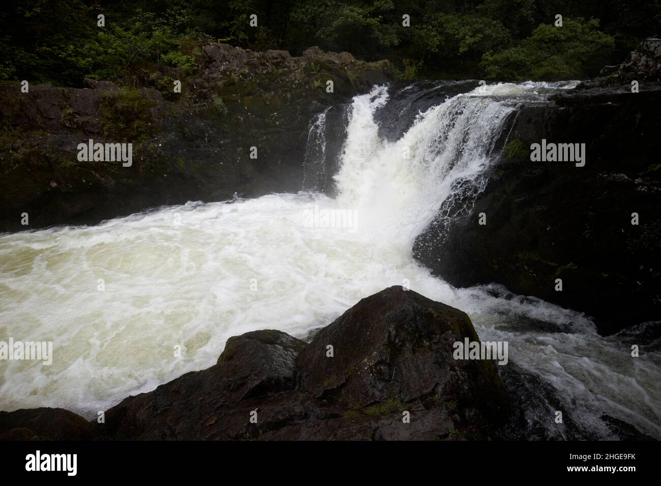 skelwith force waterfall on the river brathay near ambleside lake ...