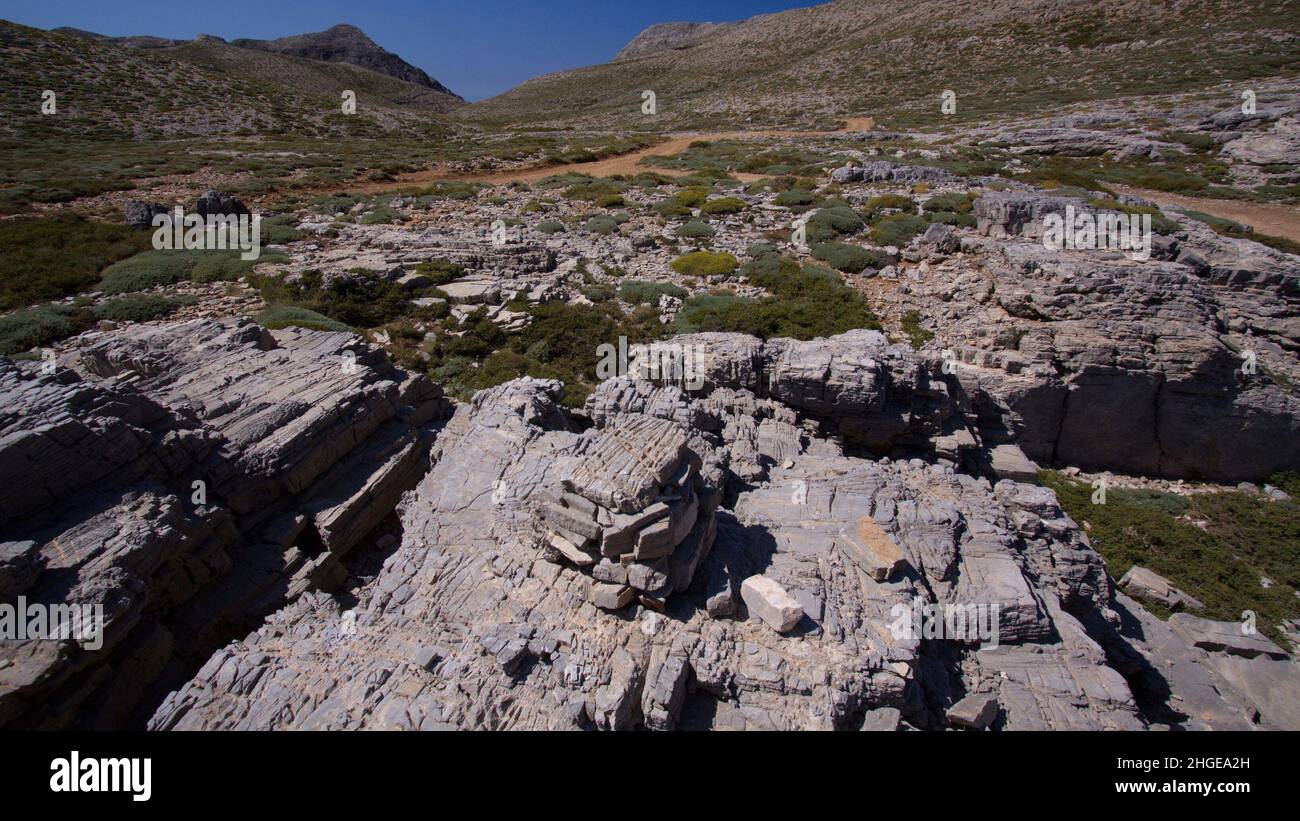 Hiking track to Psiloritis,the highest mountain in Crete in Greece ...