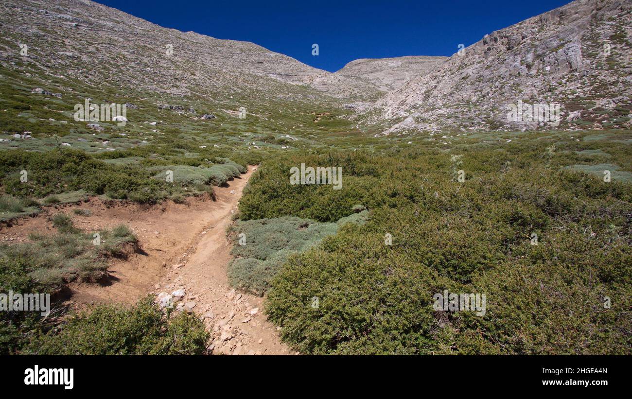 Hiking track to Psiloritis,the highest mountain in Crete in Greece ...