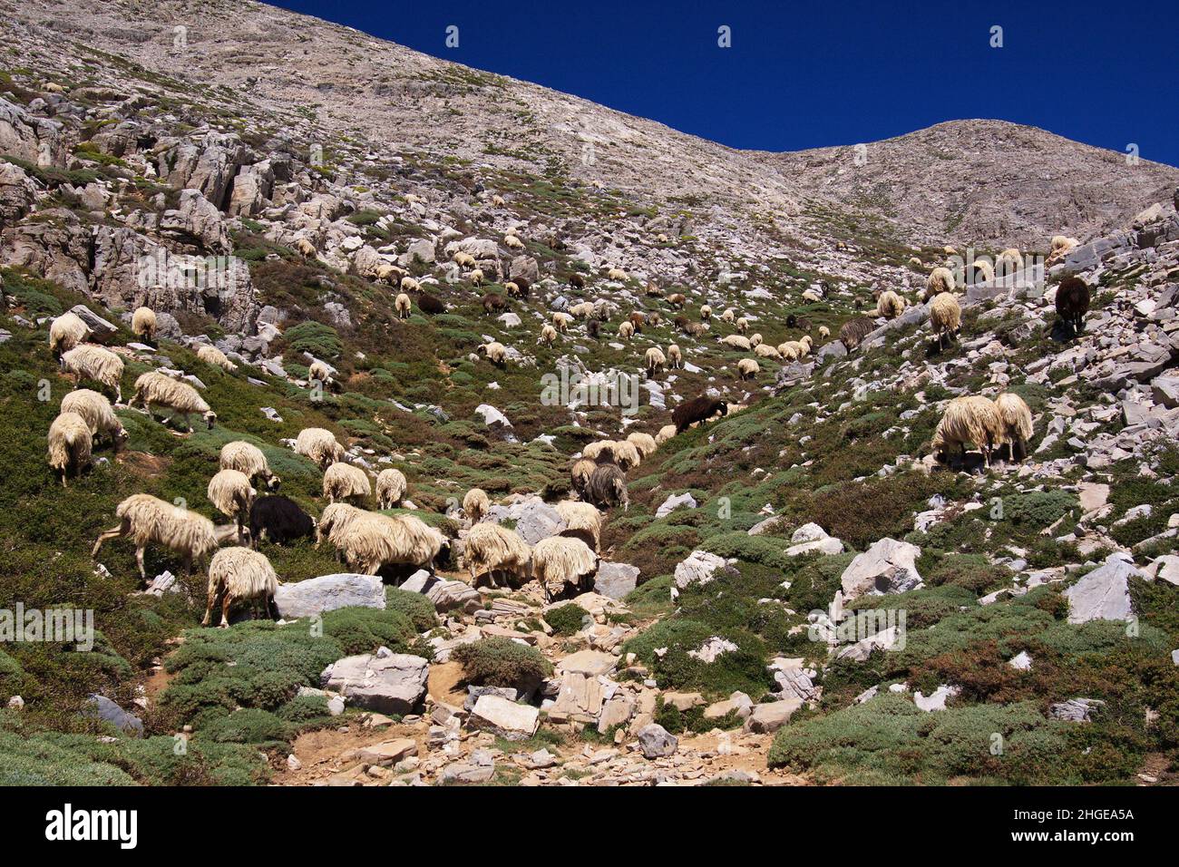 Hiking track to Psiloritis,the highest mountain in Crete in Greece ...