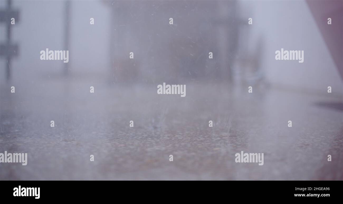 Heavy Rain Falling on Ground, Bad Weather Concept Stock Photo - Alamy
