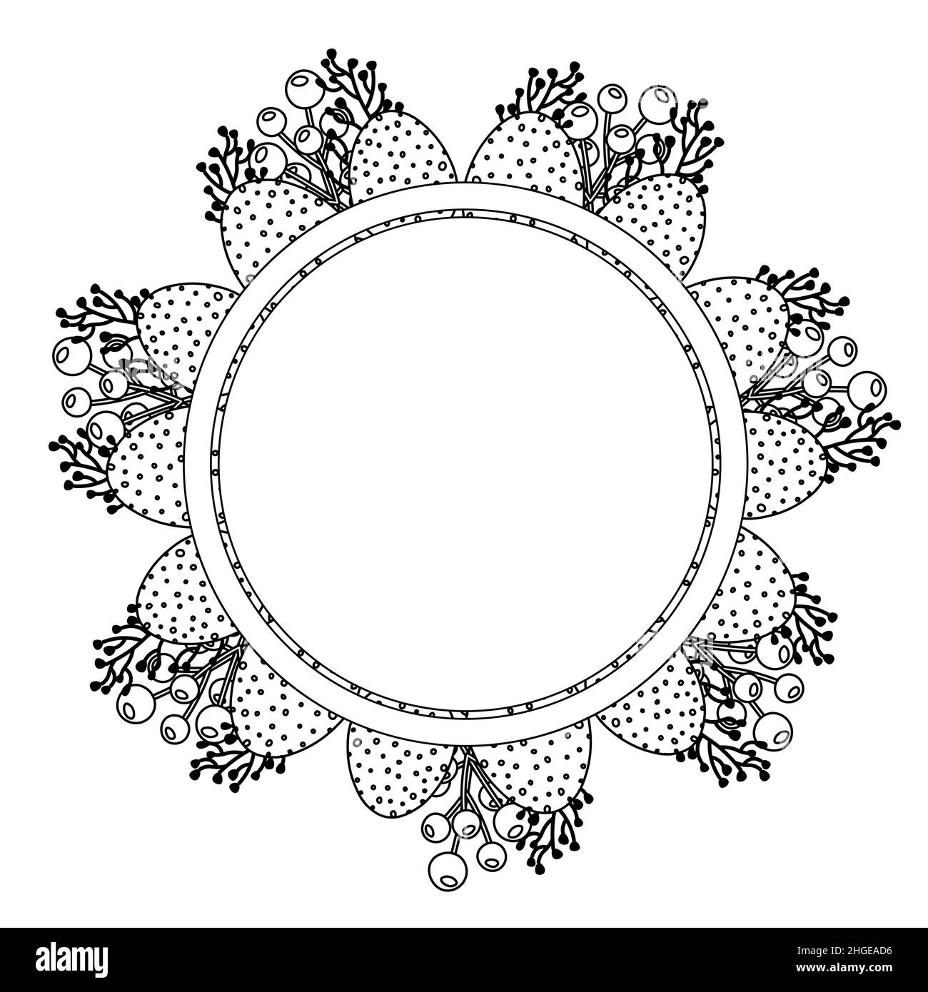 Easter greeting frame.Vector illustration with flowers and Easter eggs ...