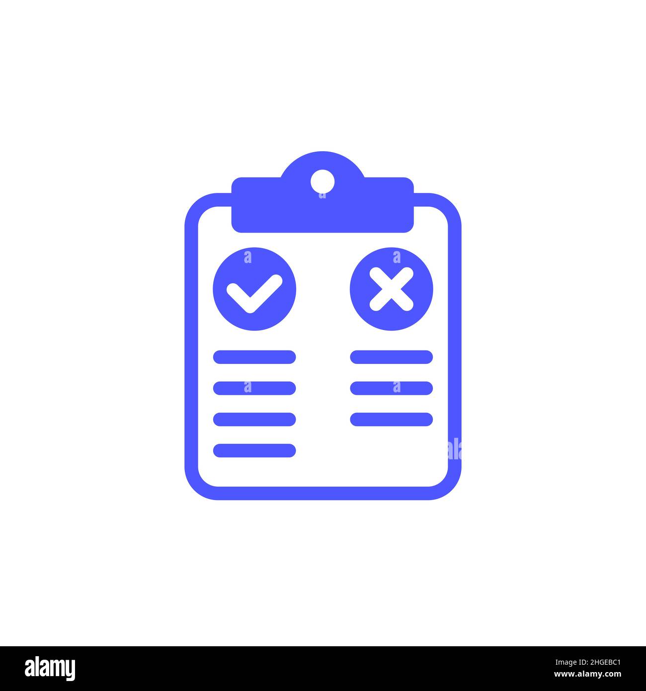 Pros and cons icon on white with clipboard Stock Vector Image & Art - Alamy