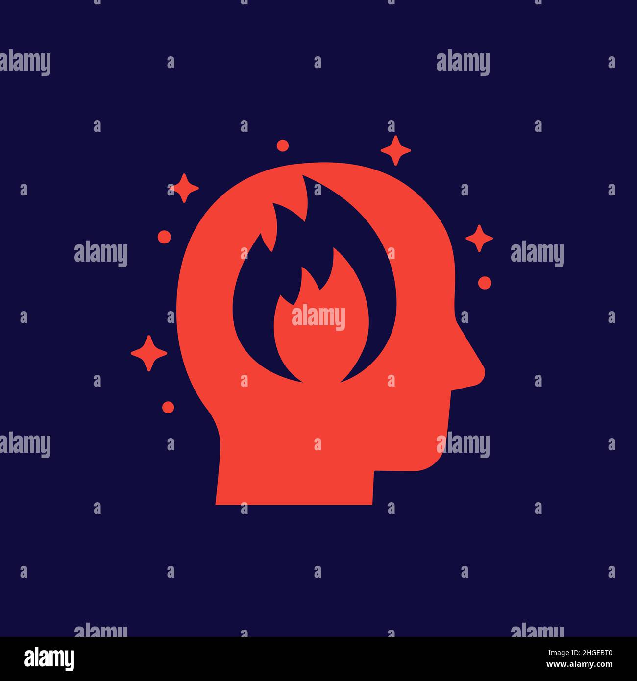 anger icon with head and fire Stock Vector Image & Art - Alamy