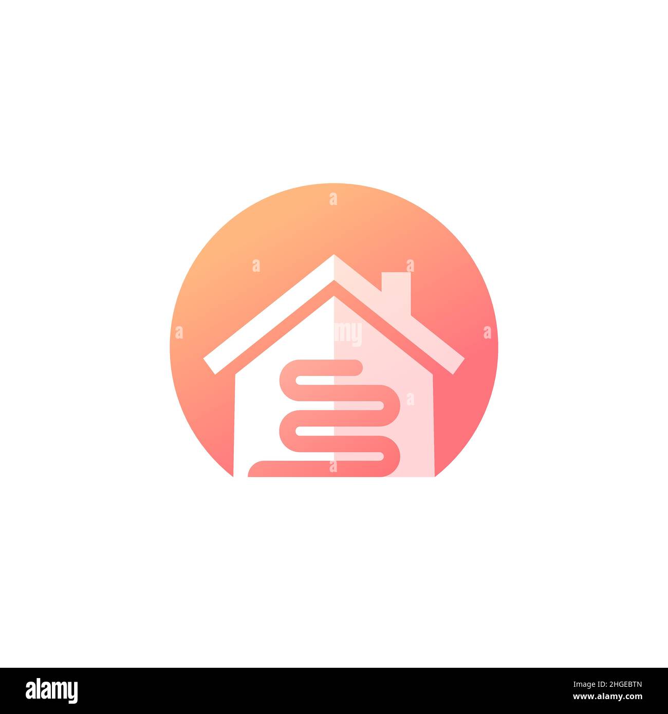 floor heating logo with a house, vector Stock Vector Image & Art - Alamy