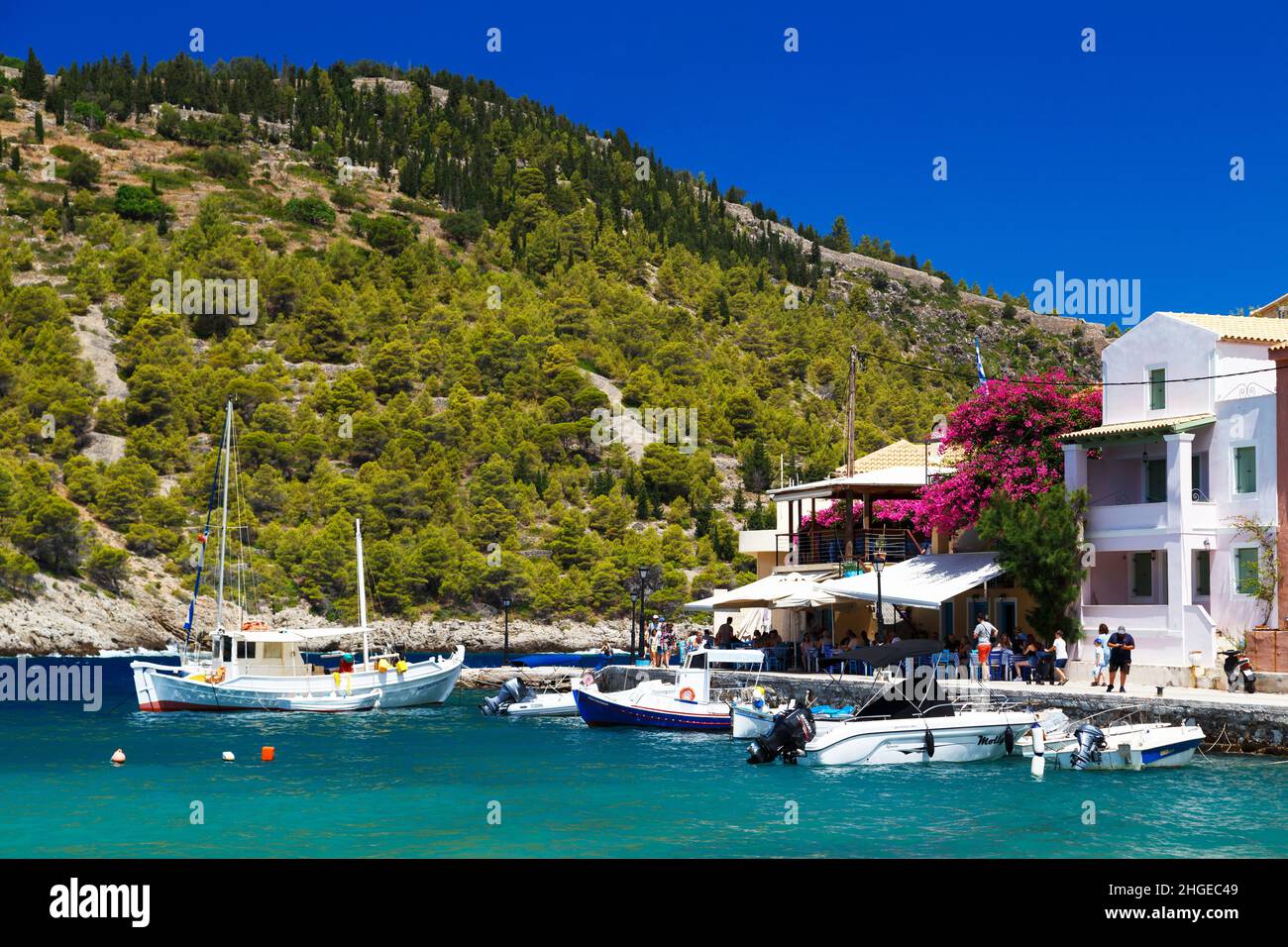 Asos, Cephalonia island, Greece - July, 11 2019: View at sea-front ...