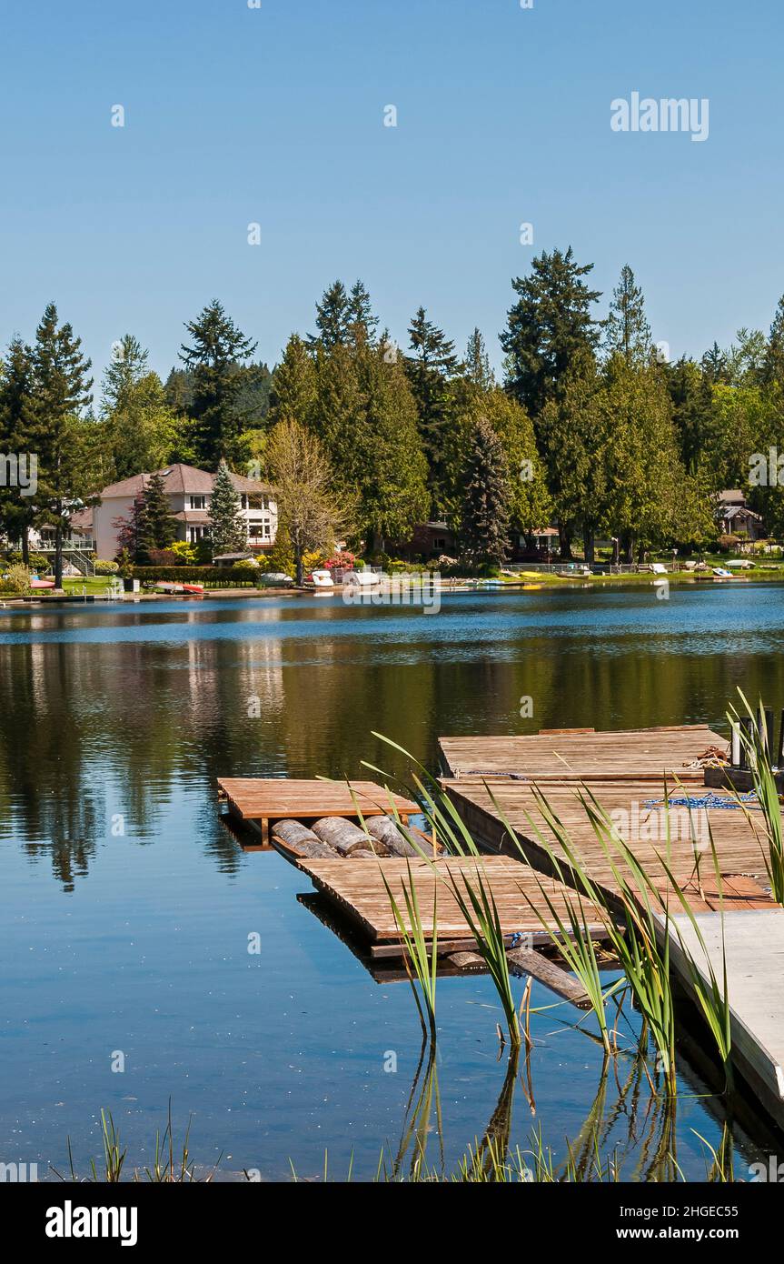 A dock out on Panther Lake in Kent, Washington Stock Photo - Alamy