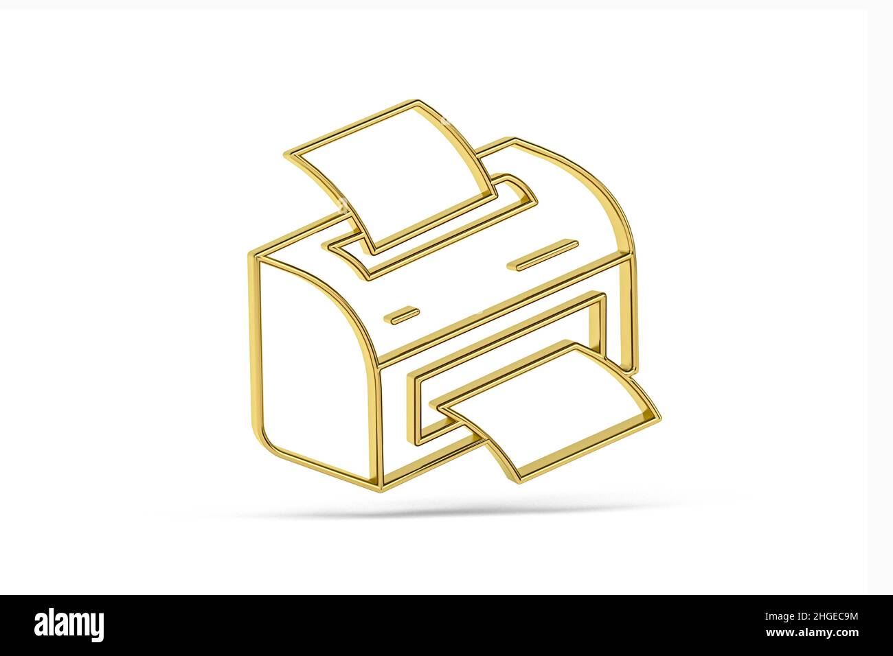 Golden 3d printer icon on white background - 3d render Stock Photo - Alamy