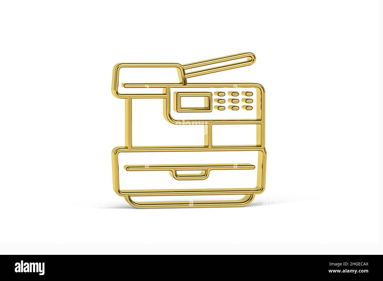 Golden 3d printer icon on white background - 3d render Stock Photo - Alamy