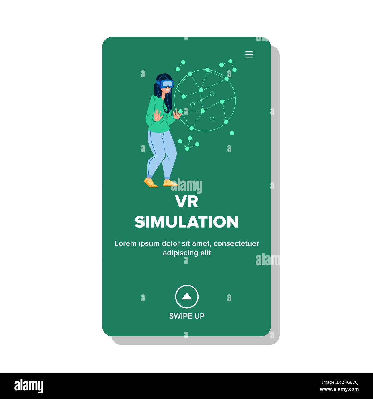 Vr simulation vector Stock Vector Image & Art - Alamy