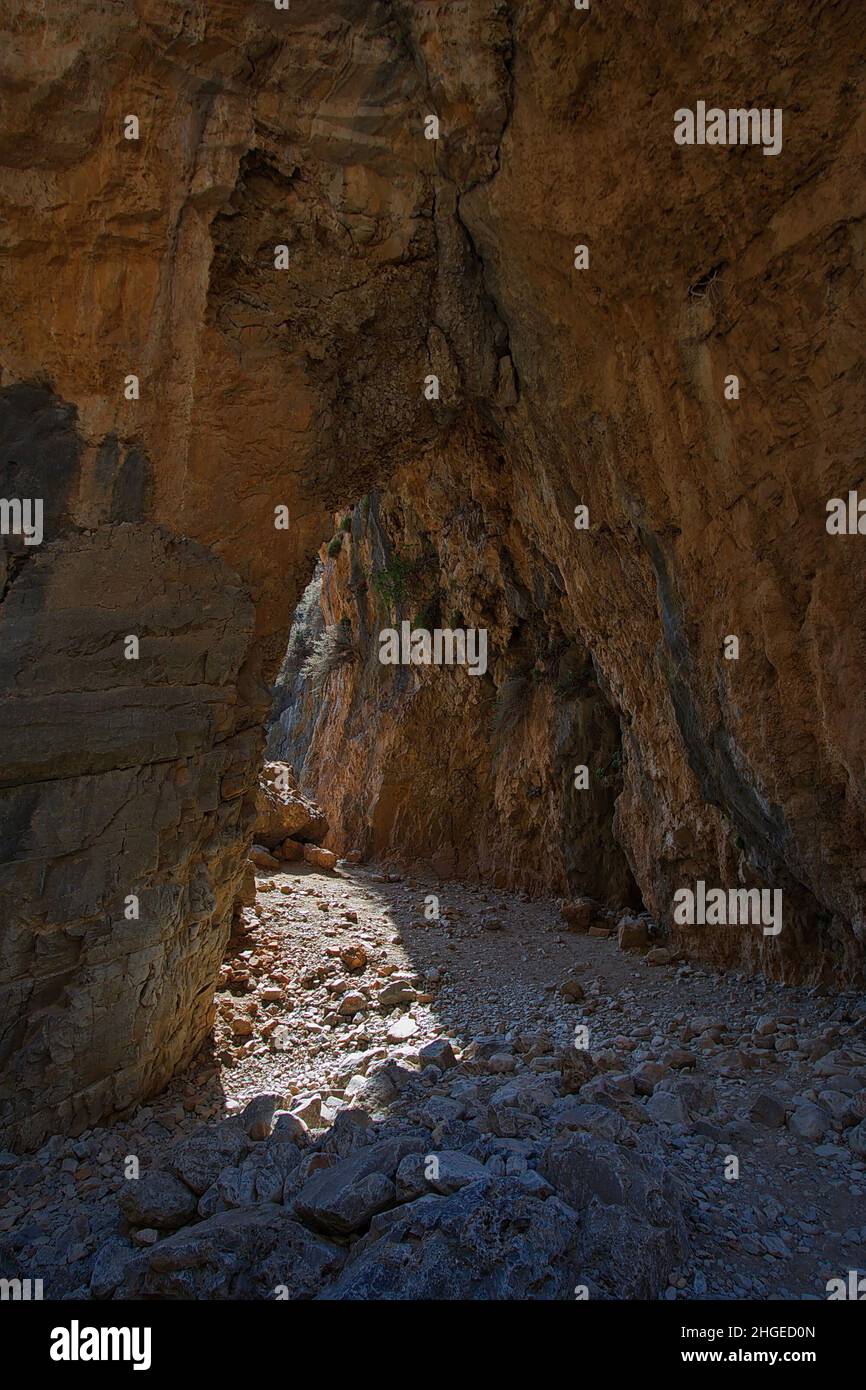 Hiking track in Imbros Gorge on Crete in Greece,Europe Stock Photo - Alamy