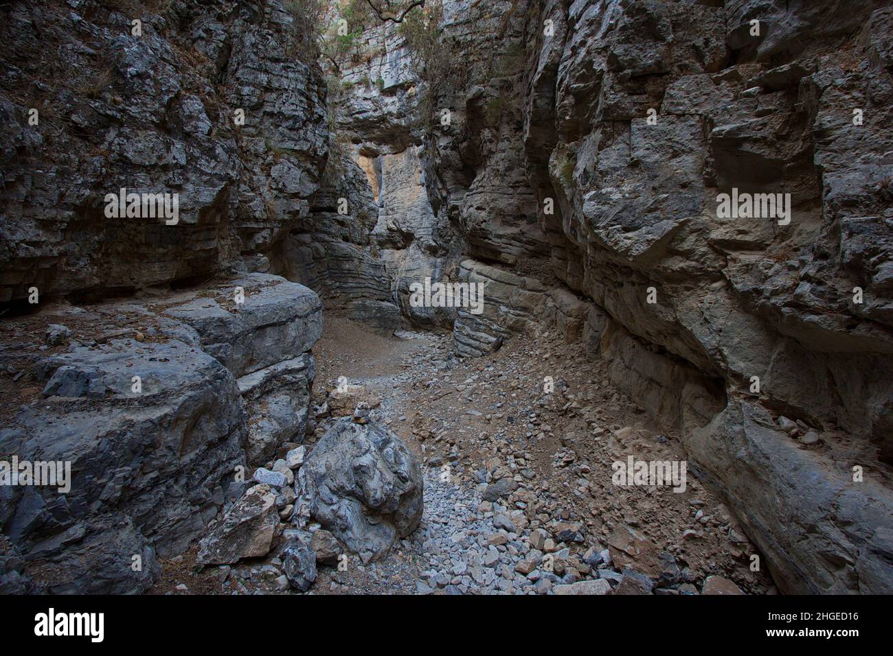 Hiking track in Imbros Gorge on Crete in Greece,Europe Stock Photo - Alamy