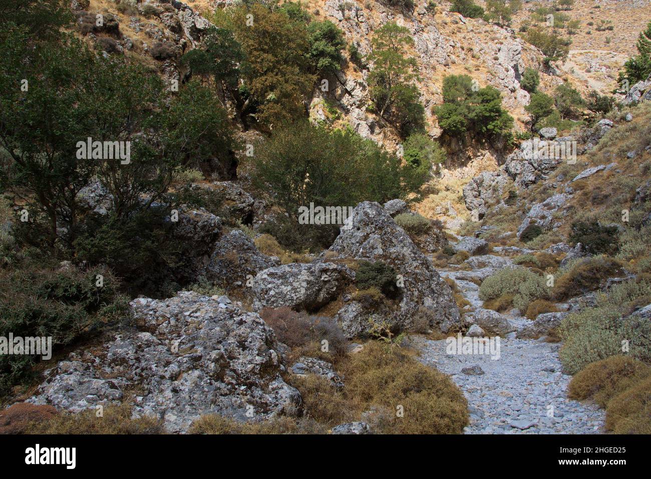 Hiking track in Imbros Gorge on Crete in Greece,Europe Stock Photo - Alamy