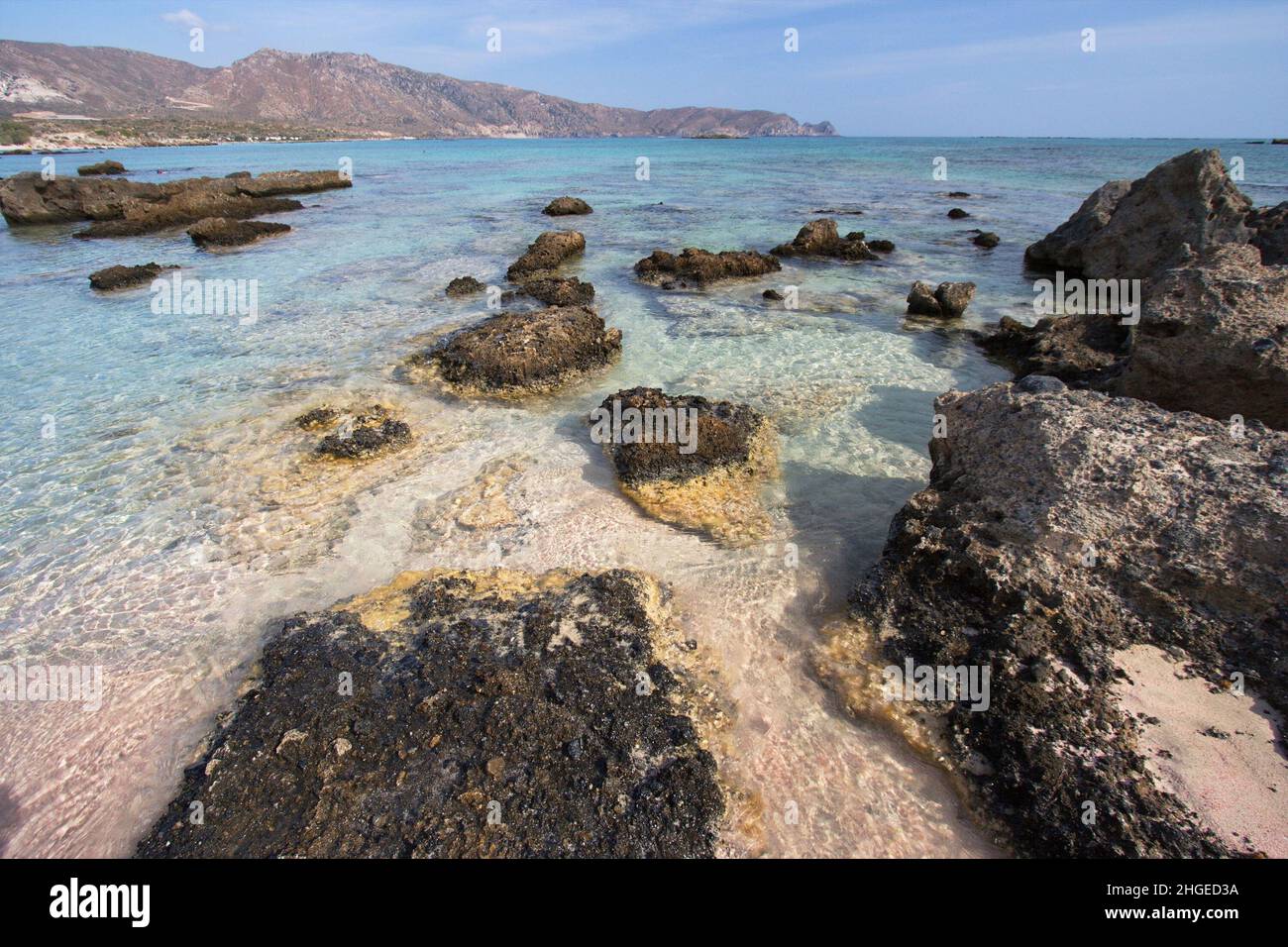 Rock formation in Elafonisi Lagoon on Crete in Greece,Europe Stock ...
