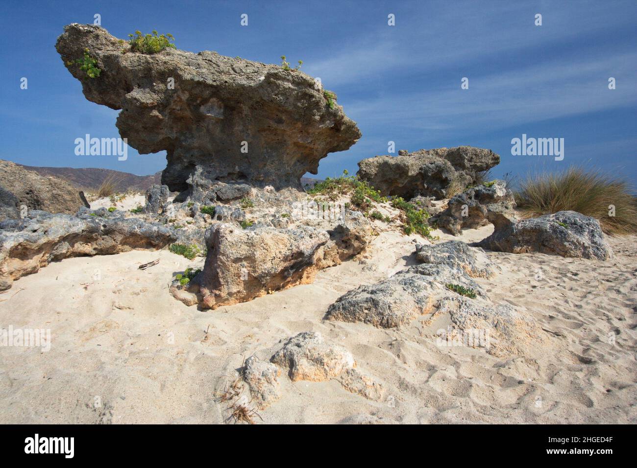 Rock formation in Elafonisi Lagoon on Crete in Greece,Europe Stock ...