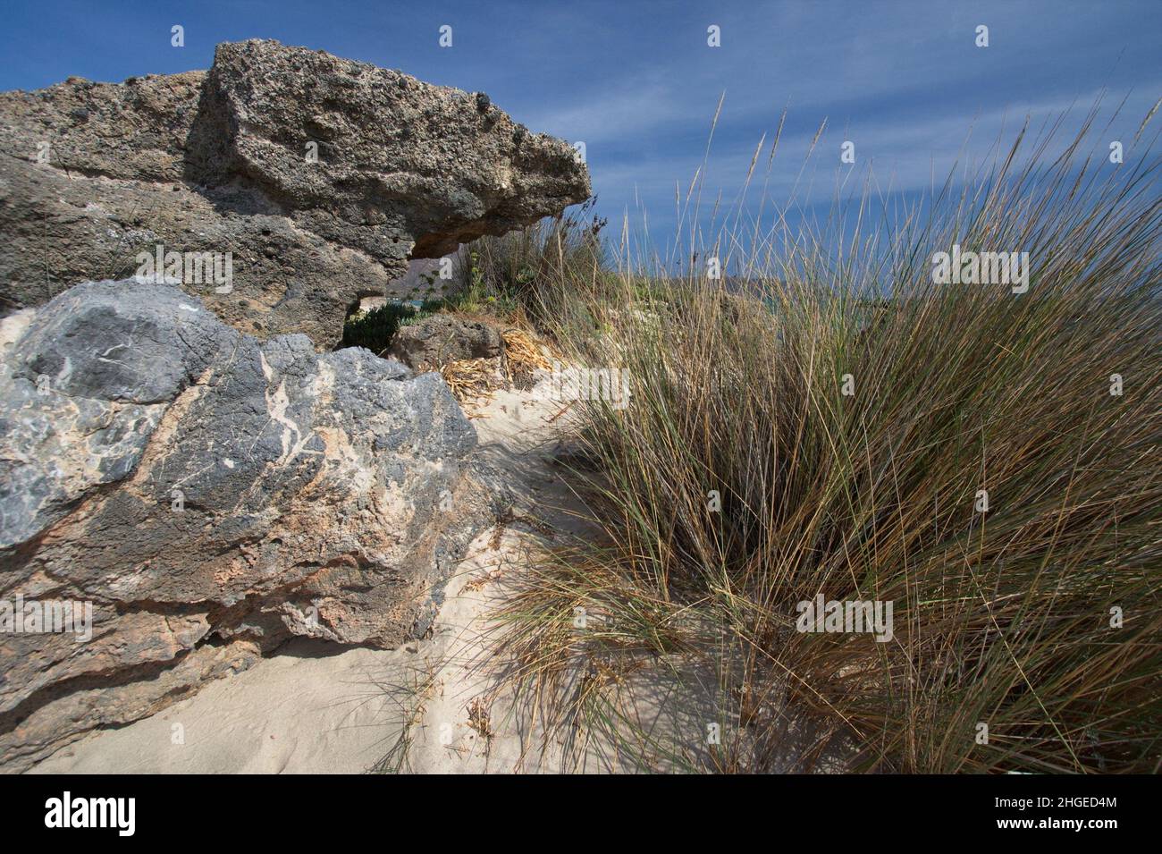 Rock formation in Elafonisi Lagoon on Crete in Greece,Europe Stock ...