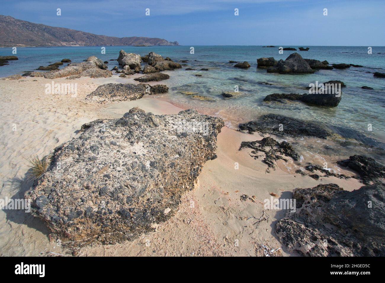 Rock formation in Elafonisi Lagoon on Crete in Greece,Europe Stock ...