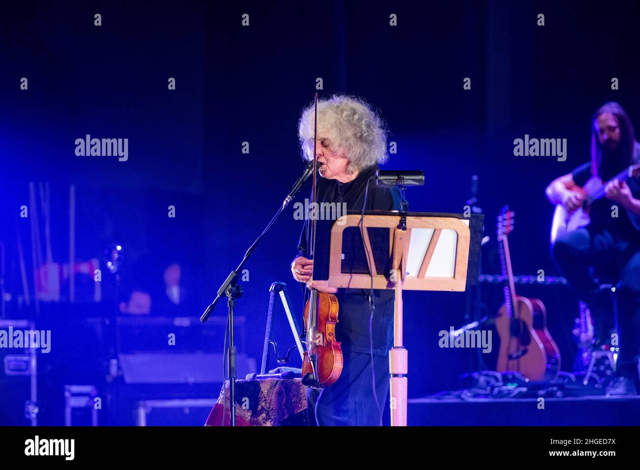 Italian singer and violonist Angelo Branduardi in concert “il cammino ...