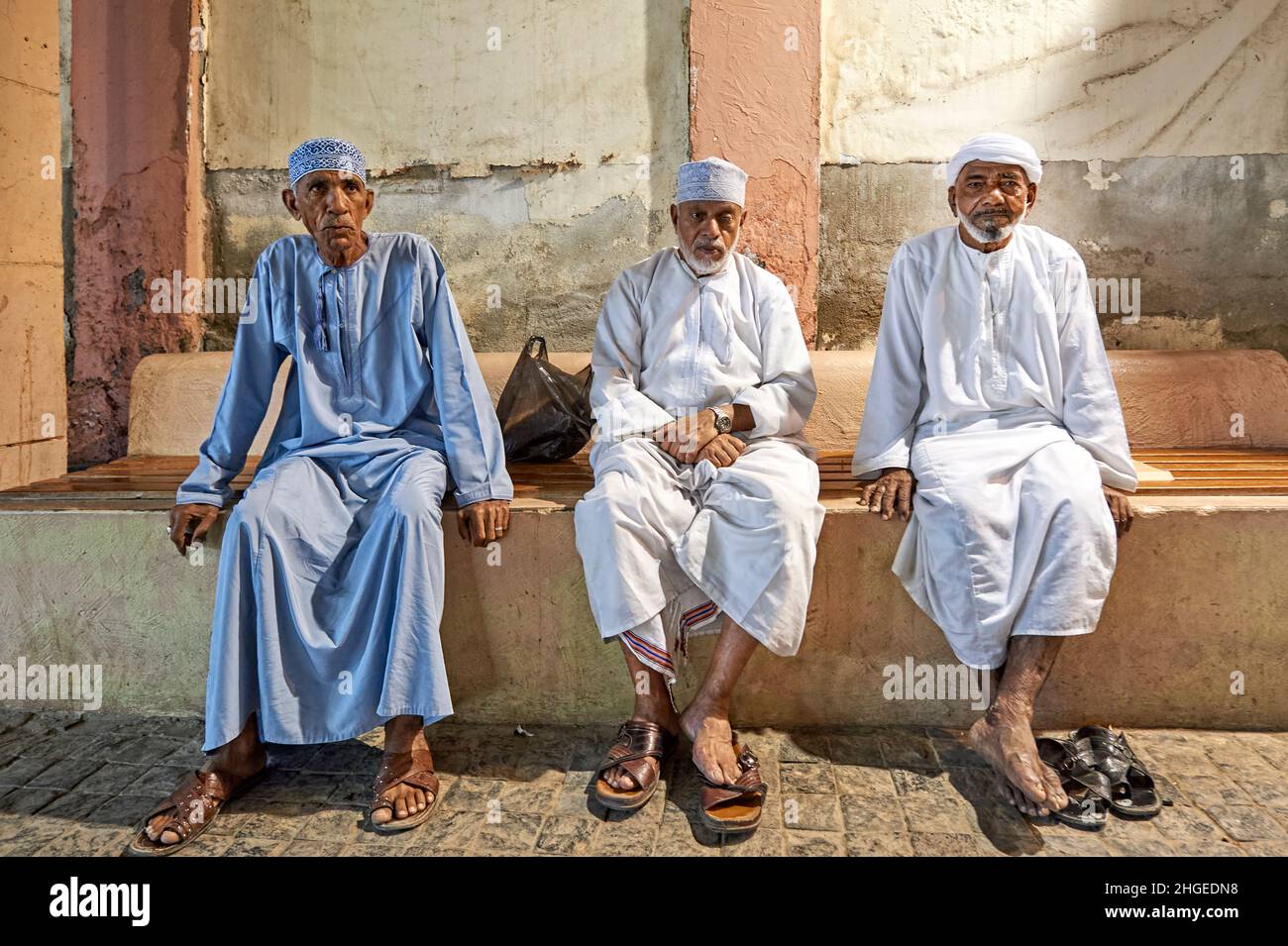 Oman. Muscat. Portrait of omani men Stock Photo - Alamy