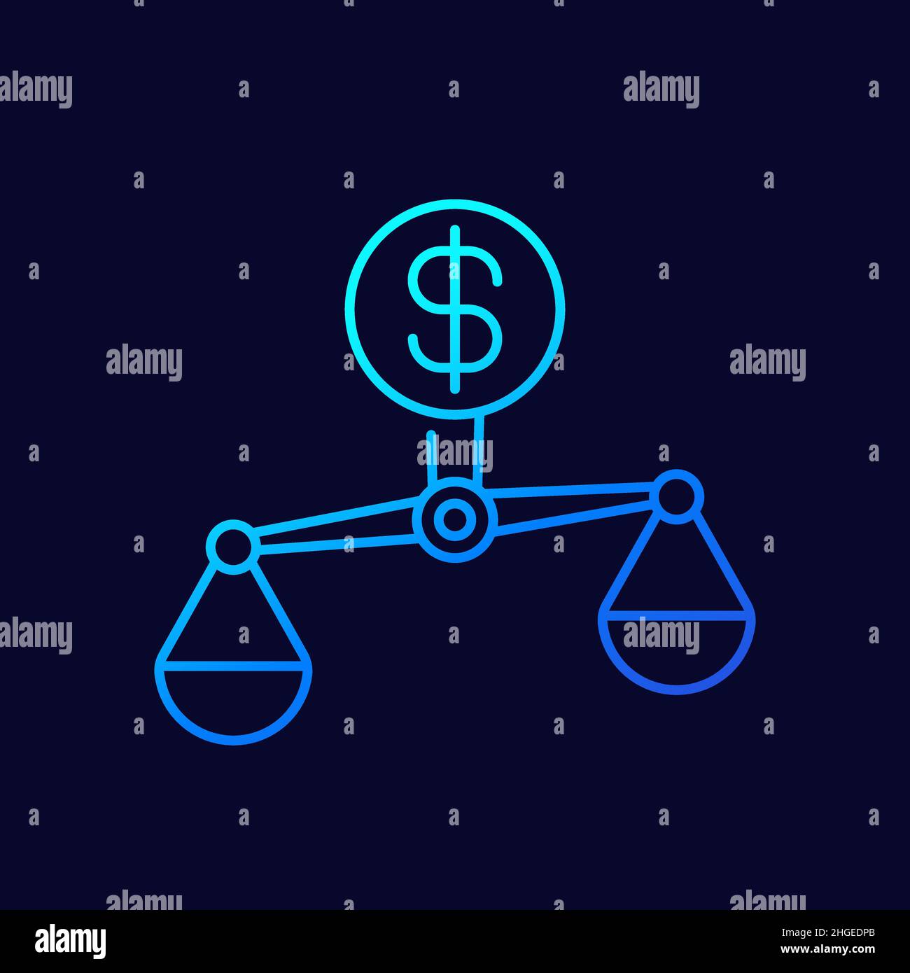 Scales and money, financial balance line icon Stock Vector Image & Art ...