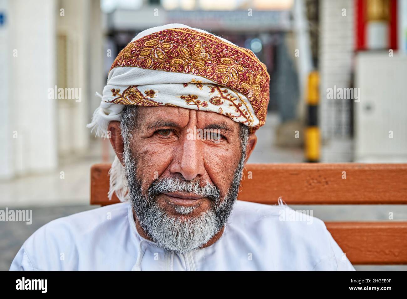 Oman. Muscat. Portrait of omani men Stock Photo - Alamy