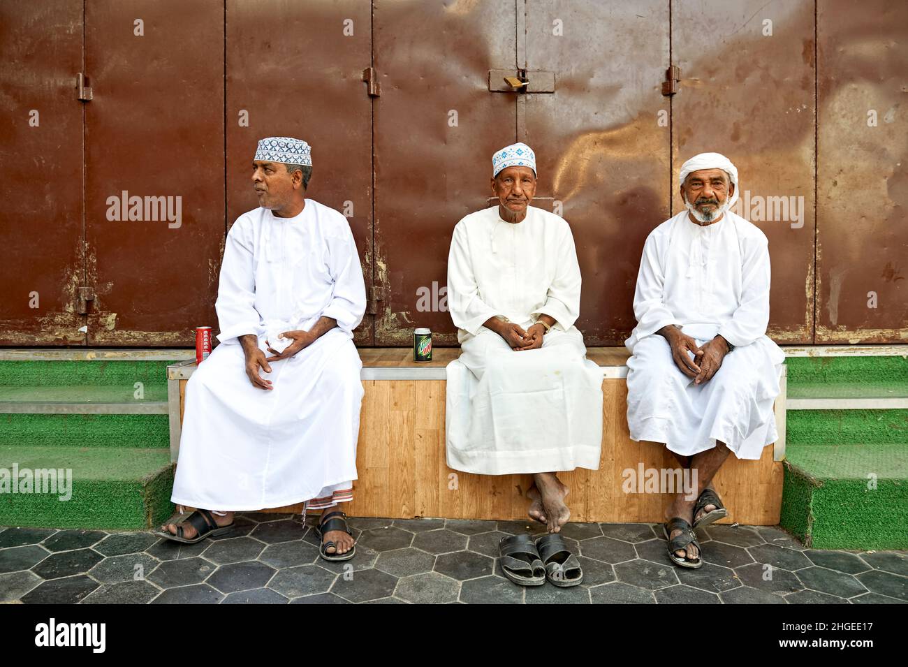 Oman. Muscat. Portrait of omani men Stock Photo - Alamy