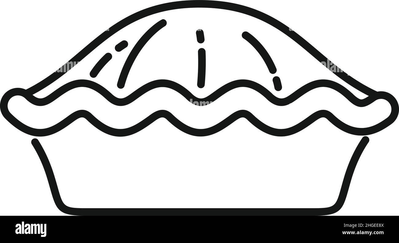 Top view apple pie icon outline vector. Cake dessert. Fruit tart Stock ...