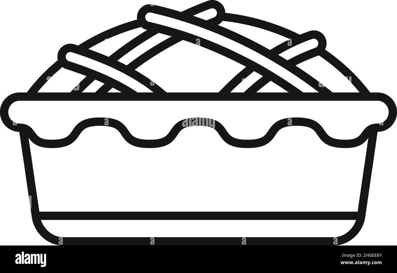 Apple pie tart icon outline vector. Cute fruit. View peach Stock Vector ...