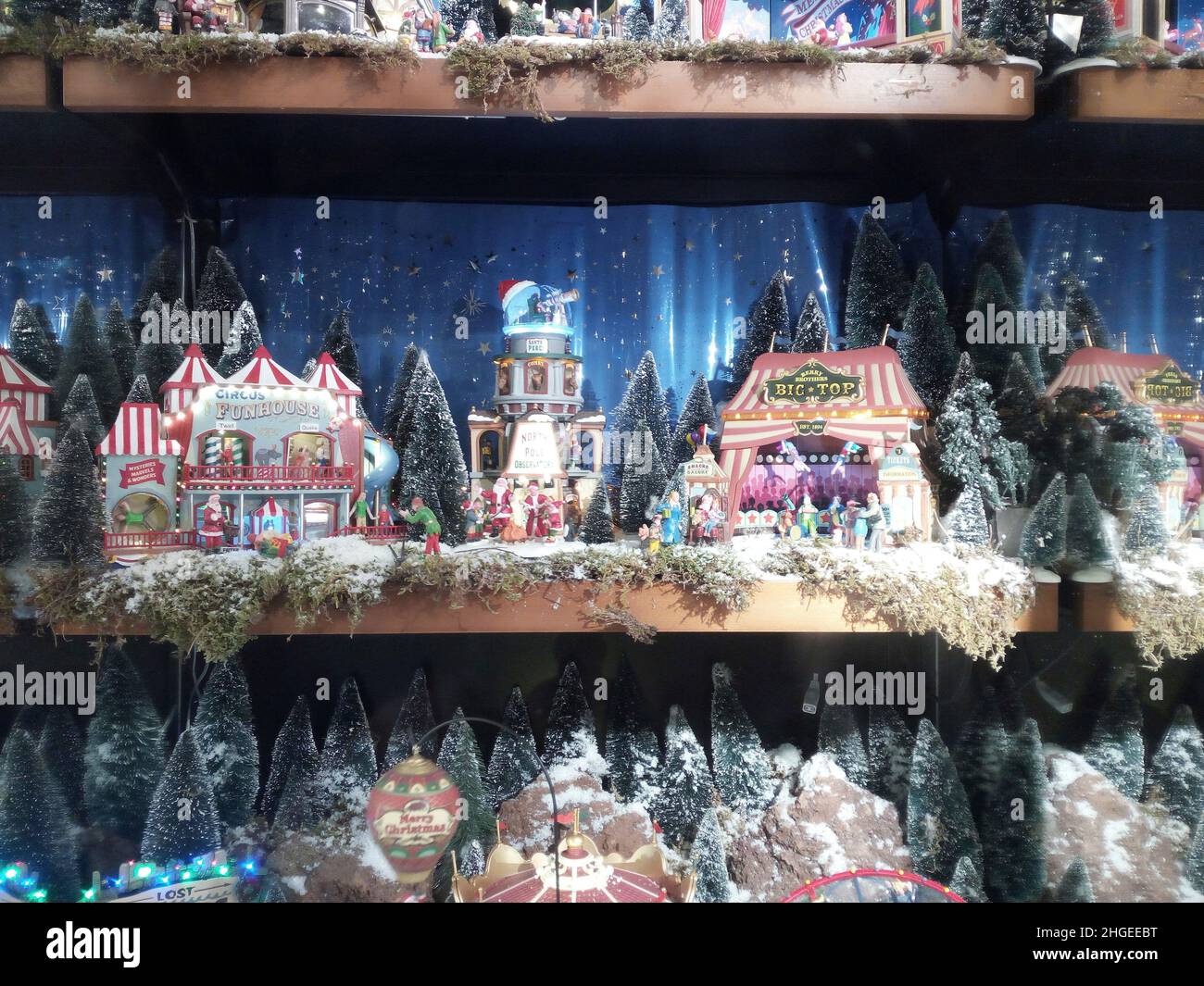 Turin, Italy - December 31, 2021: Scale model houses and Christmas ...