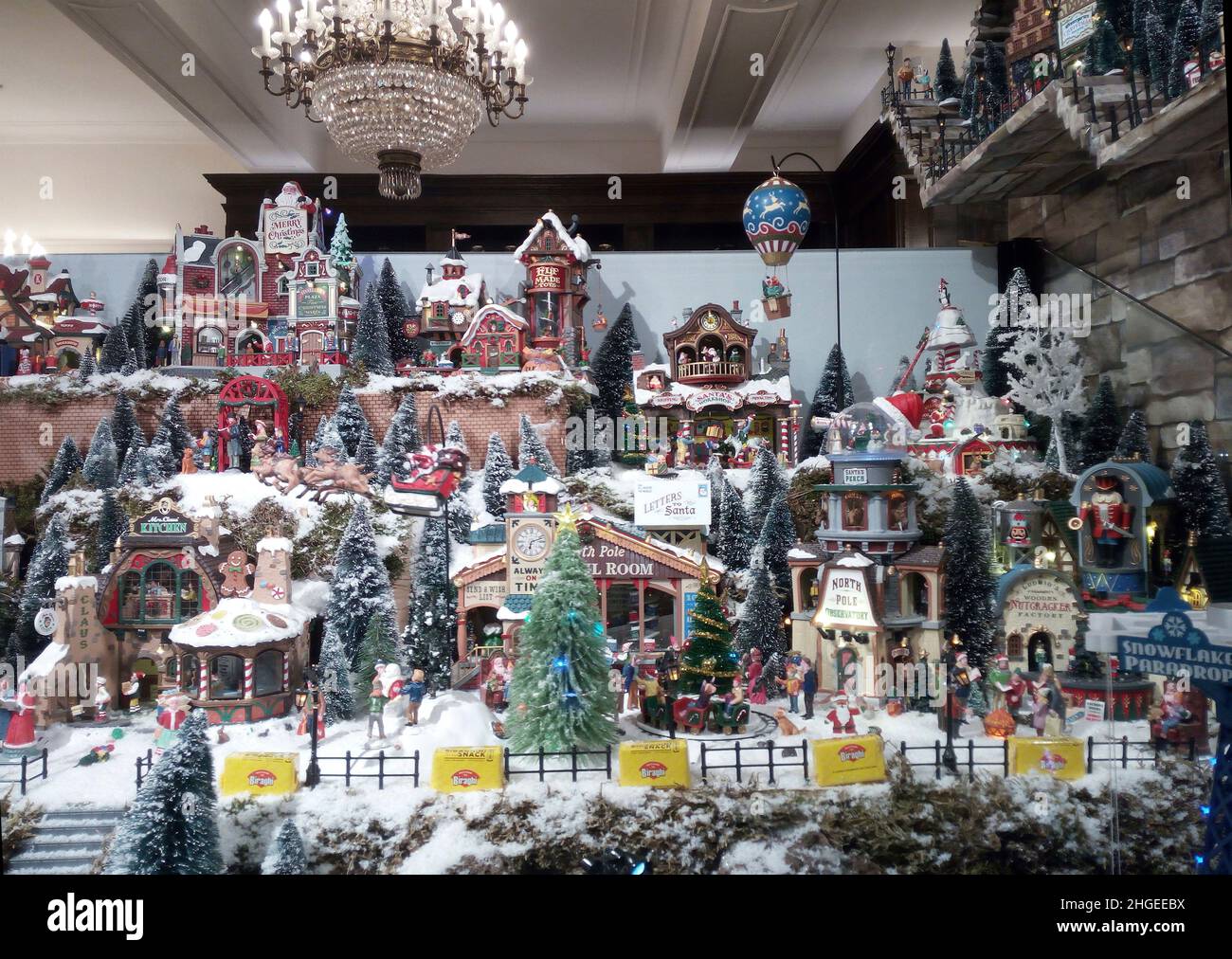 Turin, Italy - December 31, 2021: Scale model houses and Christmas ...