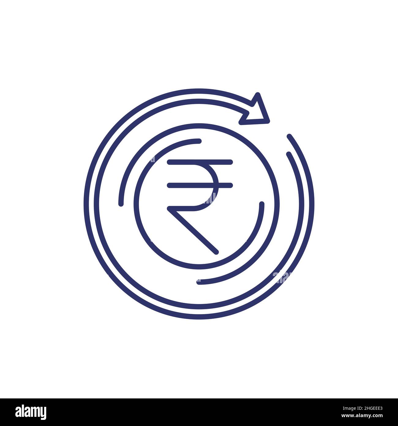 rupee exchange line icon on white Stock Vector Image & Art - Alamy
