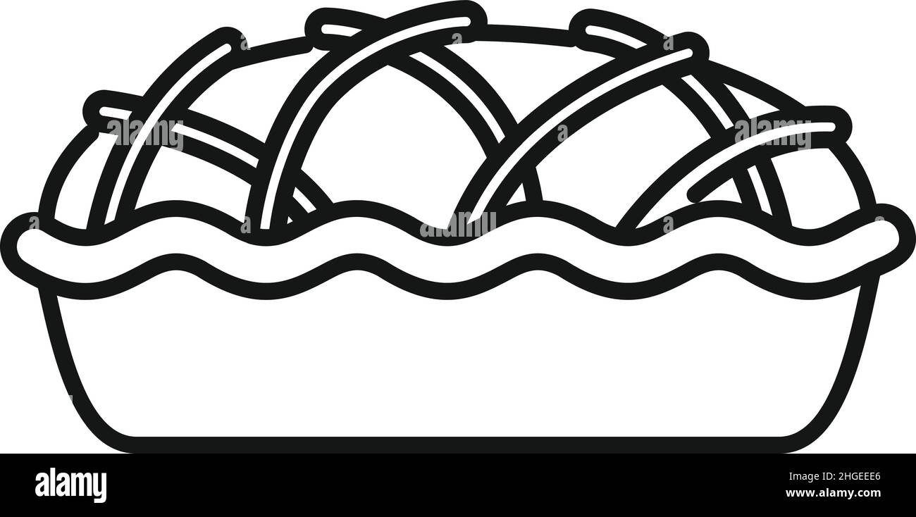 American apple pie icon outline vector. Sweet fruit. Cream peach Stock ...