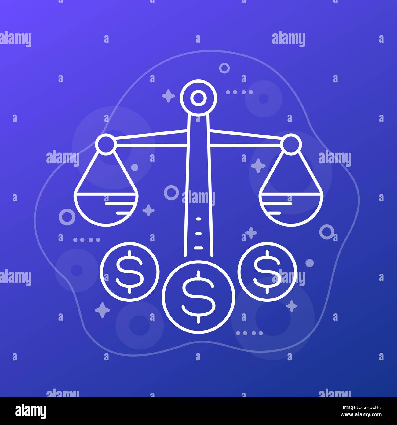 Scales and money, financial balance line vector Stock Vector Image ...