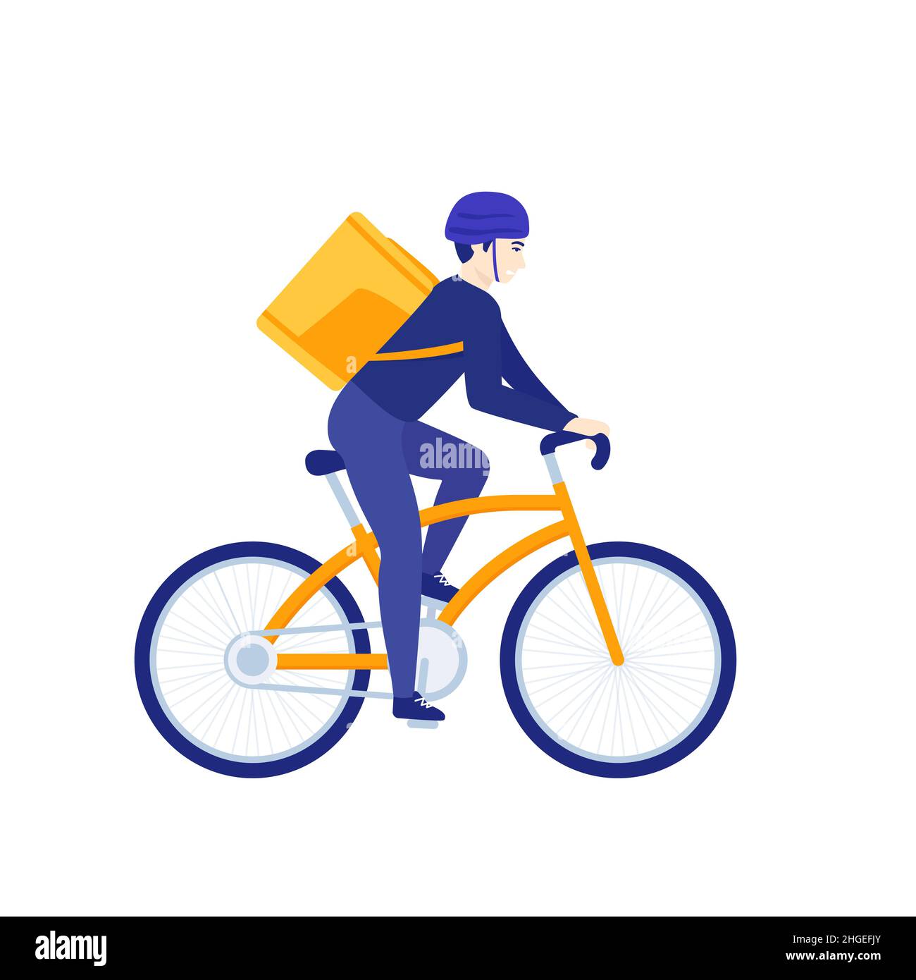 courier riding bicycle, delivery worker on bike Stock Vector Image ...