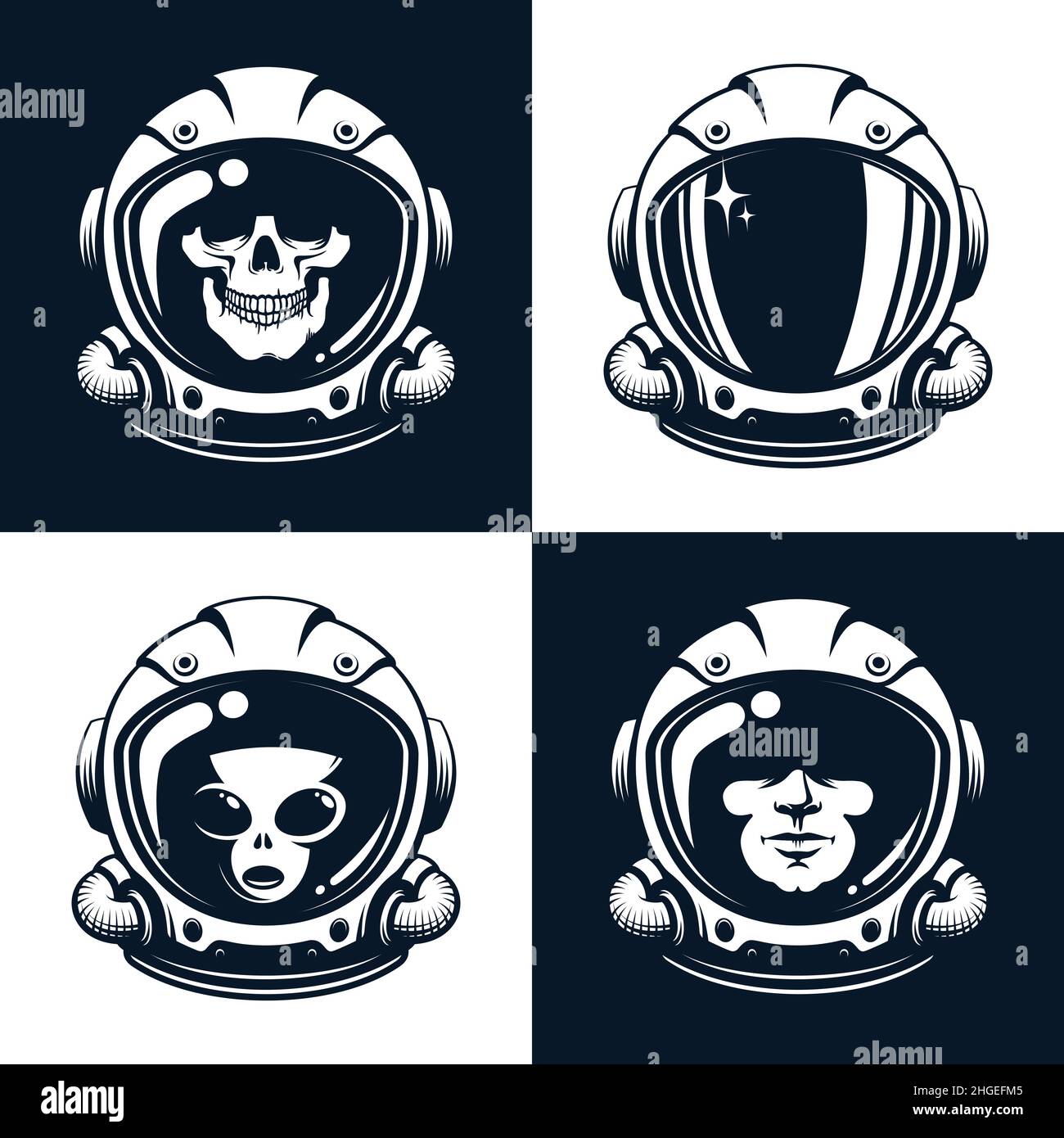 Astronaut space helmet in retro style Stock Vector Image & Art - Alamy