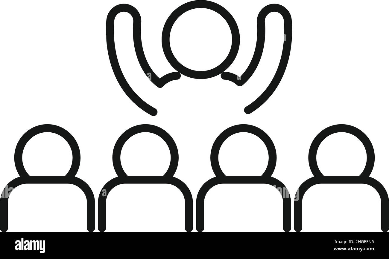 Mentor training icon outline vector. Business career. Teamwork help ...