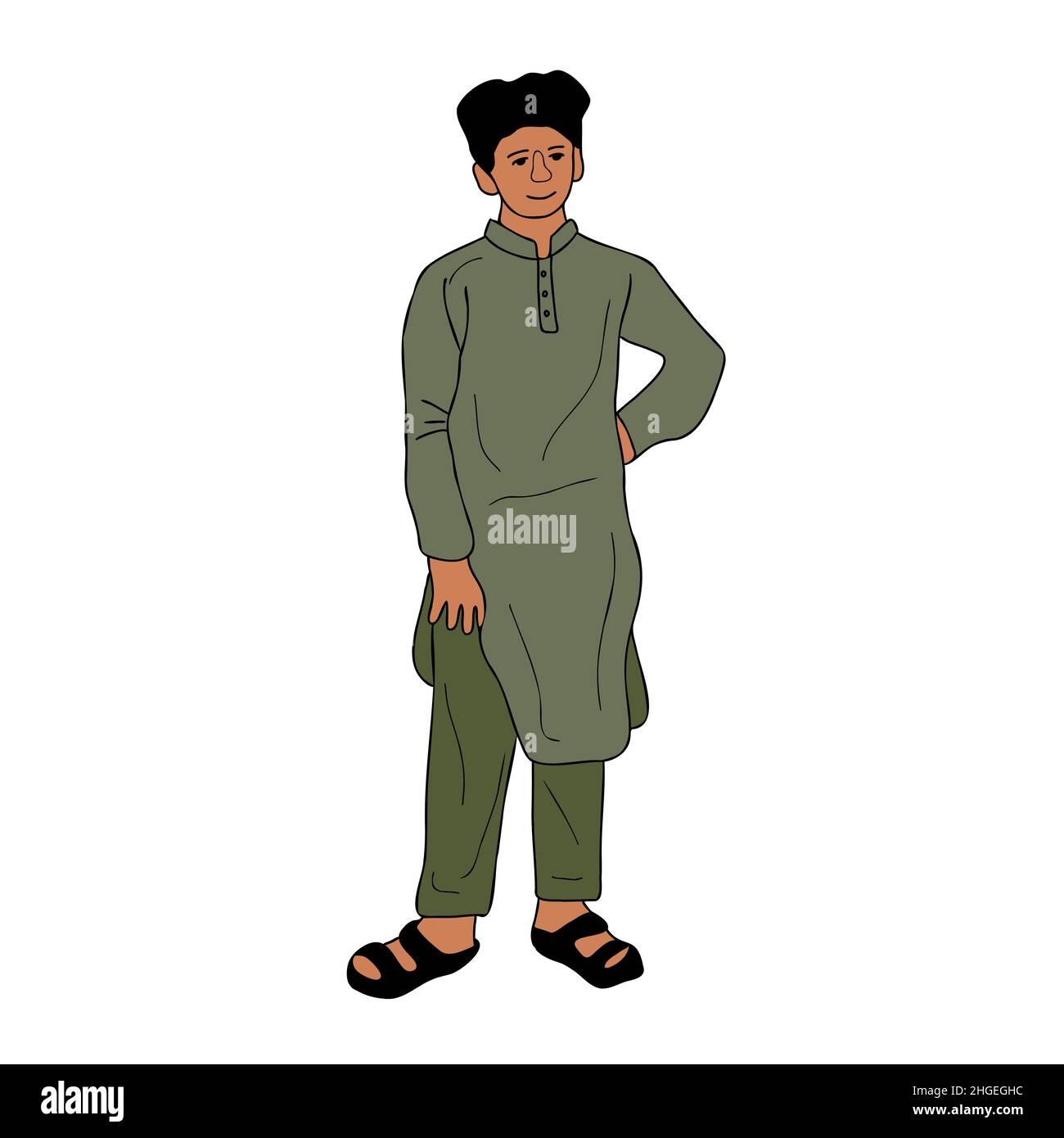 Pakistani young man wearing the shalwar kameez portrait, boy in ...