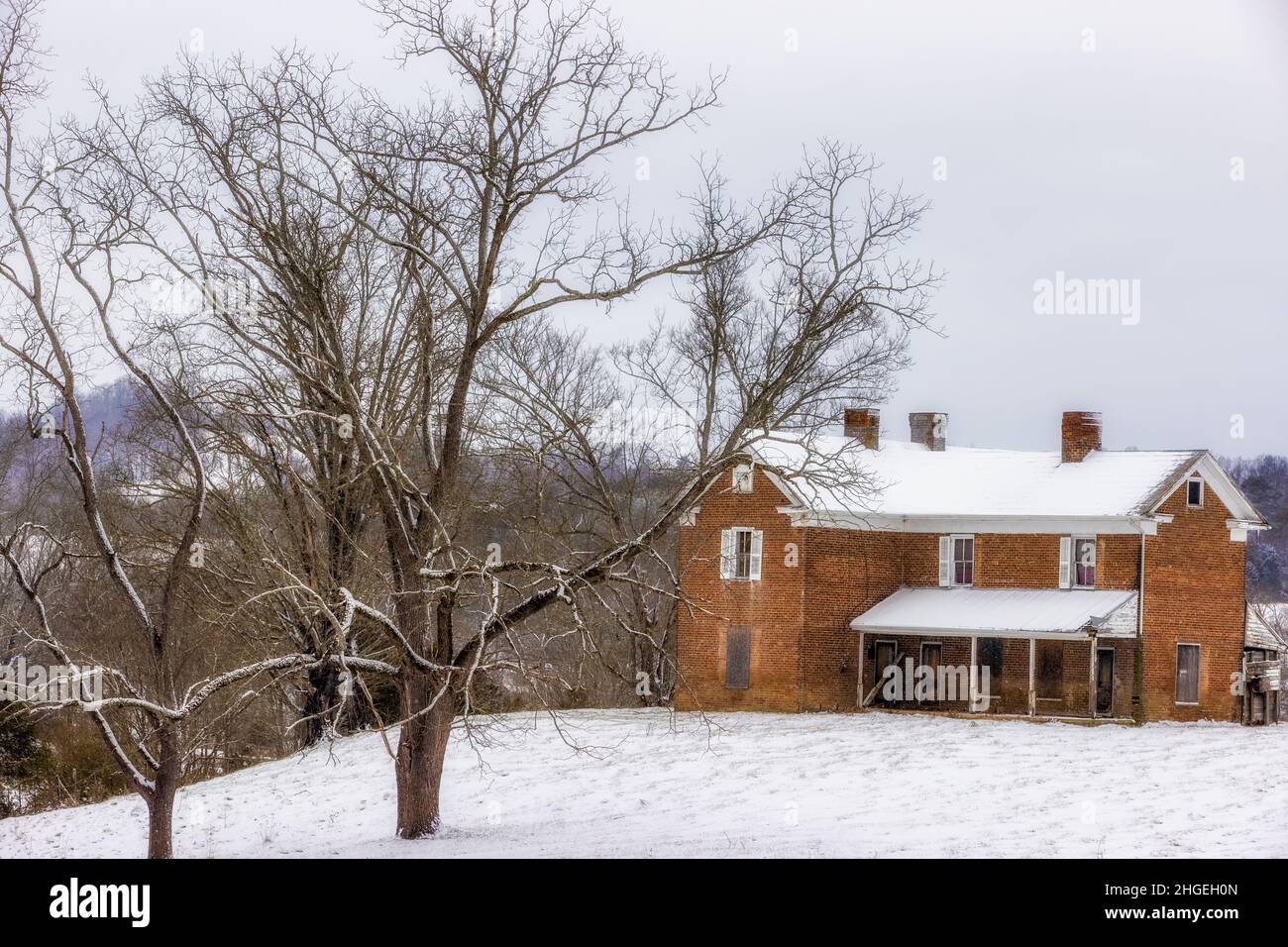 One a stately brick home of century's past this home has been abandoned ...