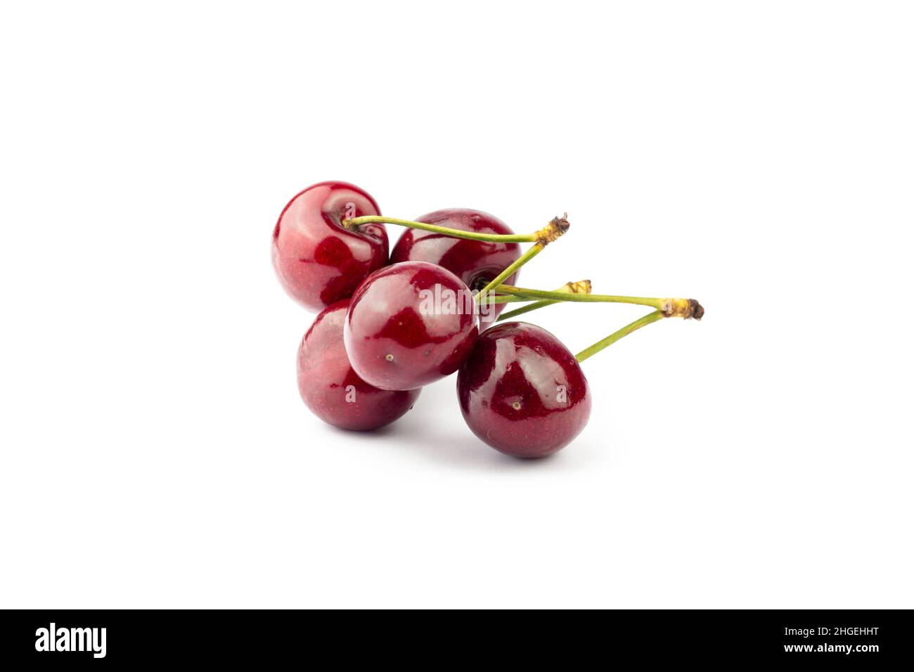 Fresh cherry with stems isolated on white background Stock Photo - Alamy