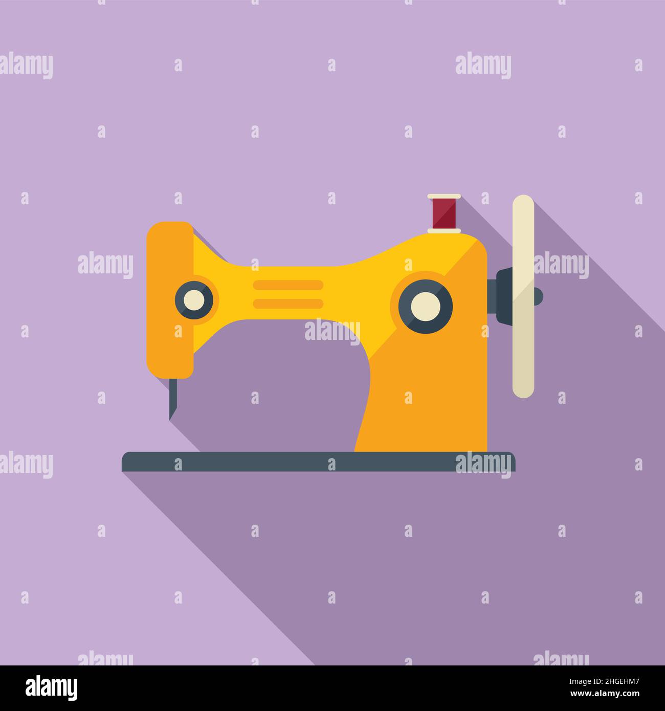 Sew repair machine icon flat vector. Clothing cleaning. Manufacture ...