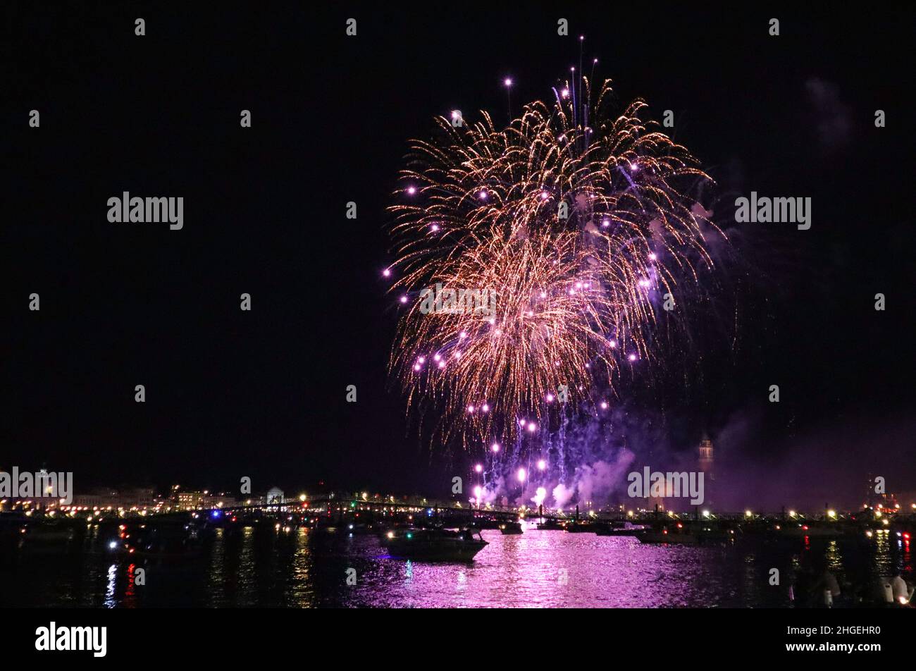 Fireworks during Redentore Fest in Venice, Italy Stock Photo - Alamy