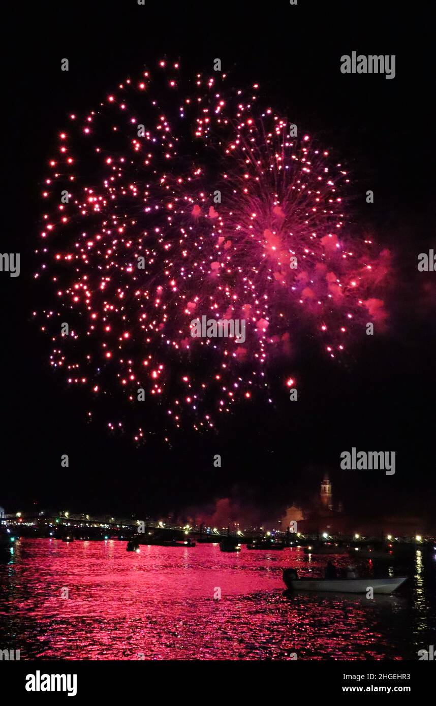 Fireworks during Redentore Fest in Venice, Italy Stock Photo - Alamy