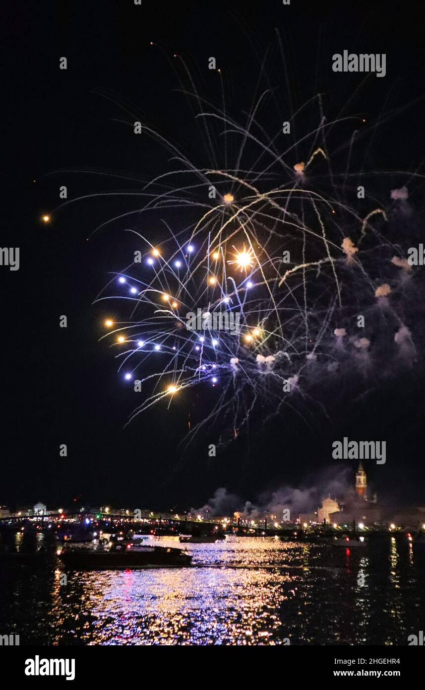 Fireworks during Redentore Fest in Venice, Italy Stock Photo - Alamy