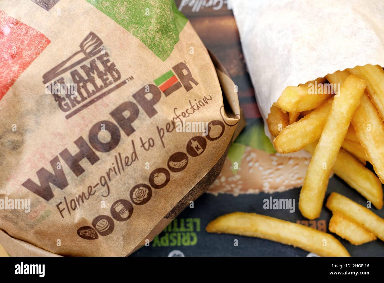 Burger king whopper with fries hi-res stock photography and images - Alamy