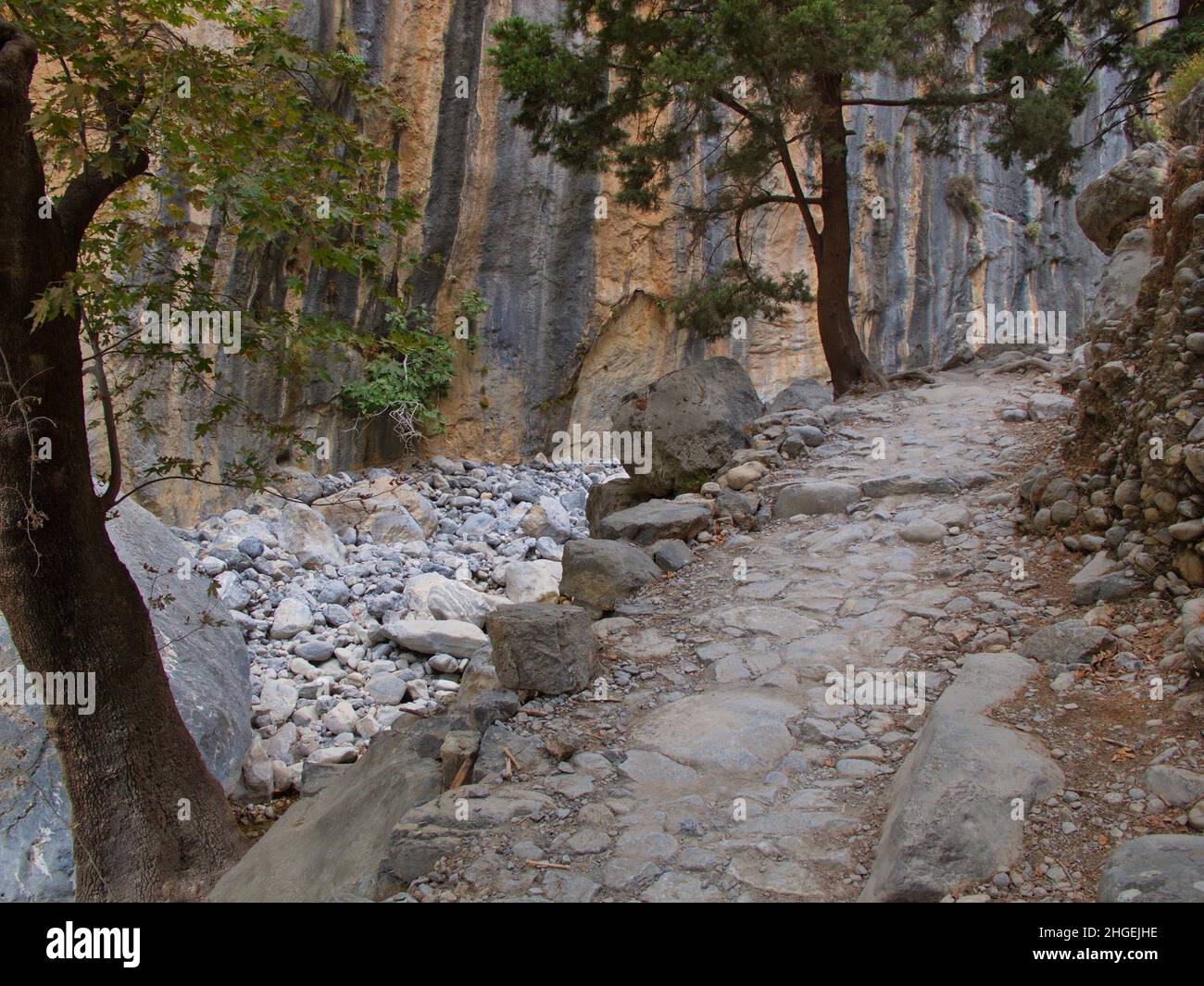 Hiking track in Samaria Gorge on Crete in Greece,Europe Stock Photo - Alamy