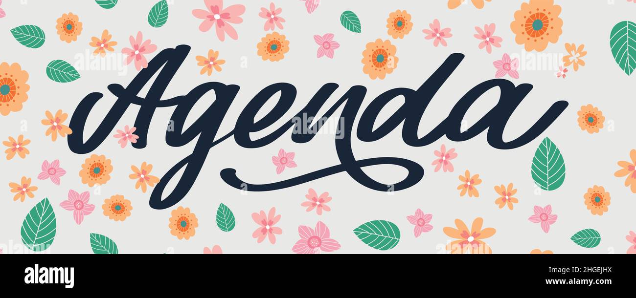 Vector illustration of Agenda text for logotype, label, cover, banner ...