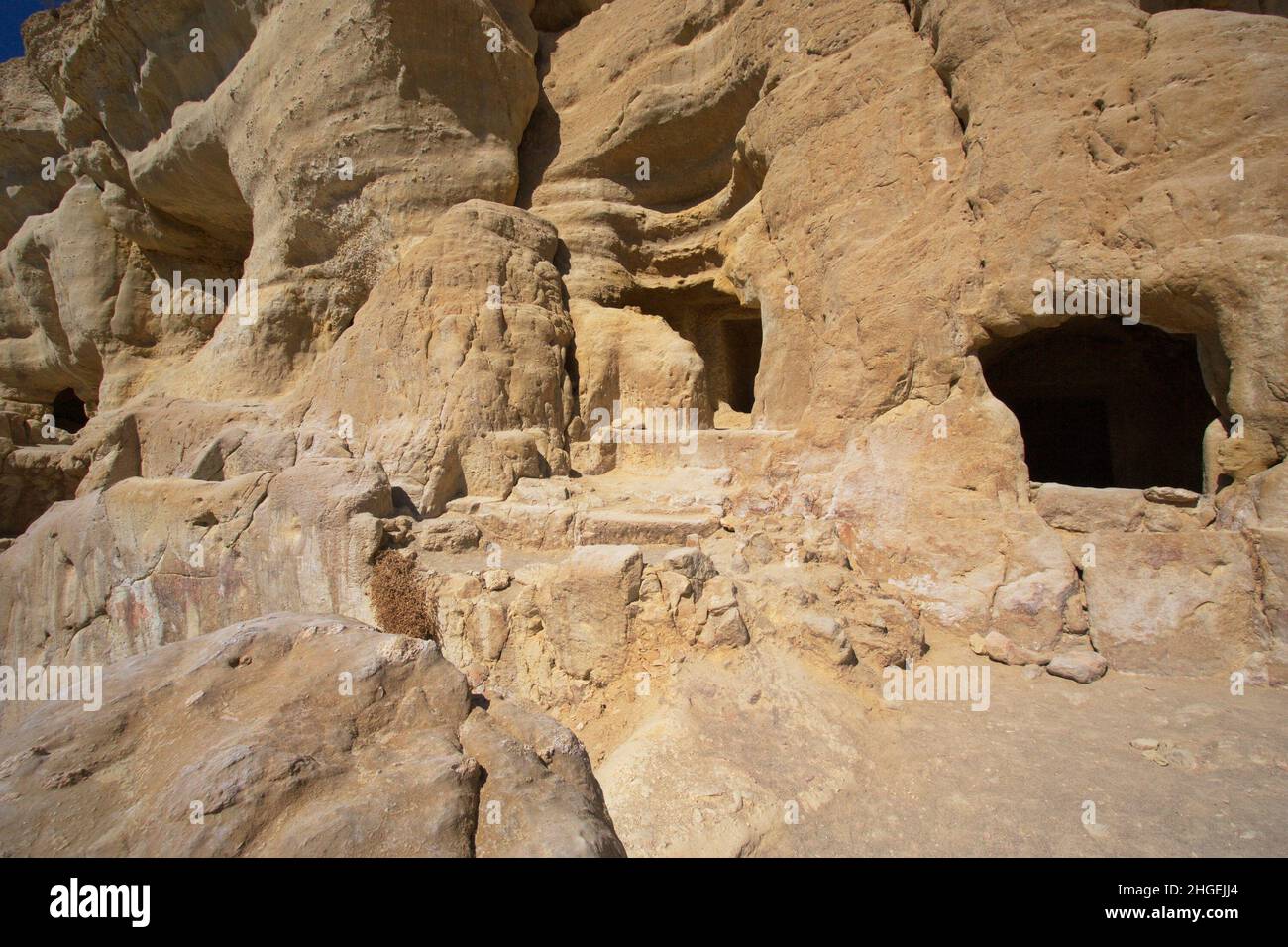 Hippie Caves at Matala on Crete in Greece,Europe Stock Photo - Alamy