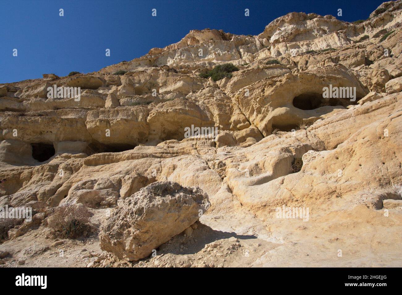 Hippie Caves at Matala on Crete in Greece,Europe Stock Photo - Alamy