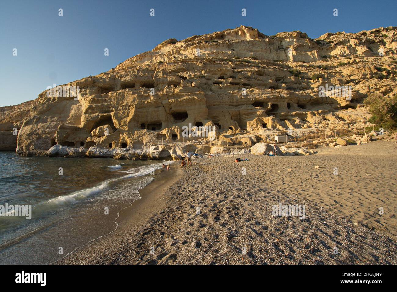 Hippie Caves at Matala on Crete in Greece,Europe Stock Photo - Alamy